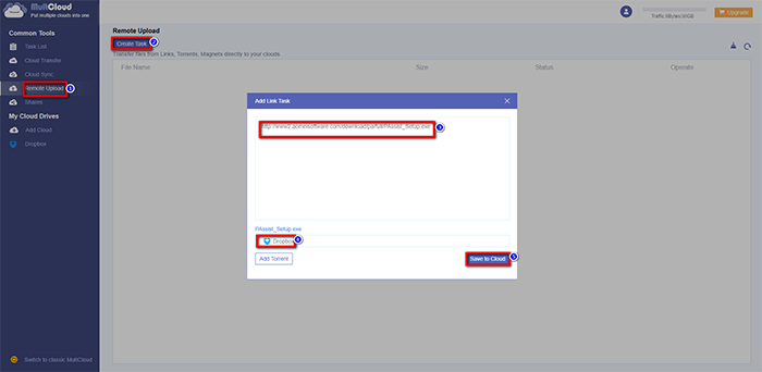Save web file directly to cloud