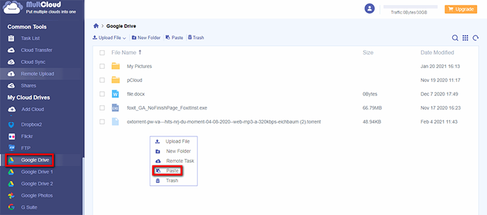 Transfer data across clouds