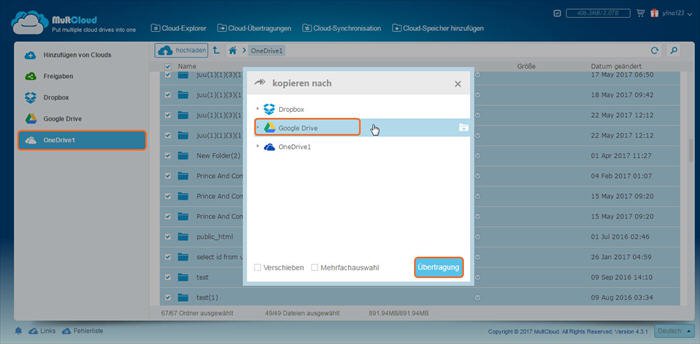 So migrieren Sie Dateien von OneDrive nach Google Drive