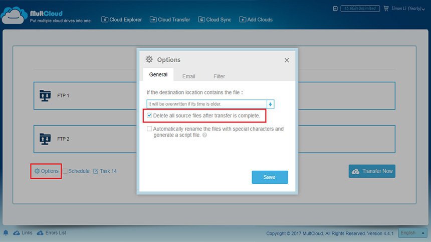 Transfer Files from One FTP Server to Another