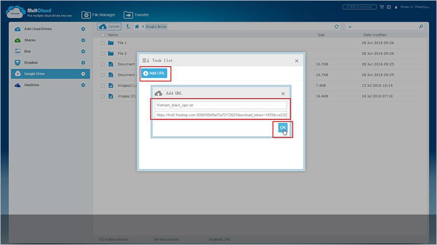 Save web file directly to cloud