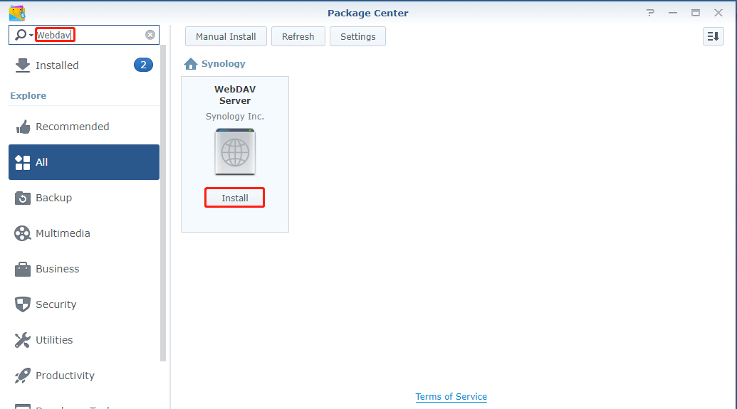 Wie kann ich den WebDav-Dienst auf Synology NAS aktivieren?