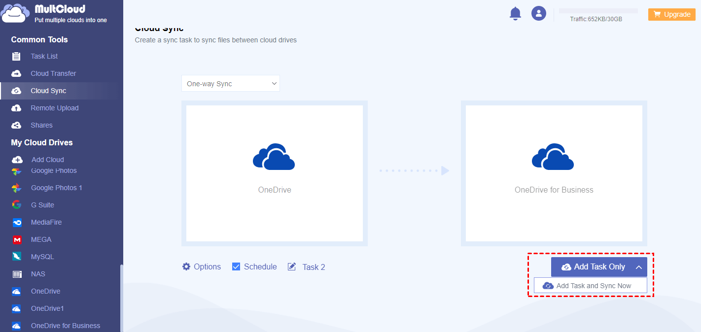OneDrive Schedule Sync | MultCloud