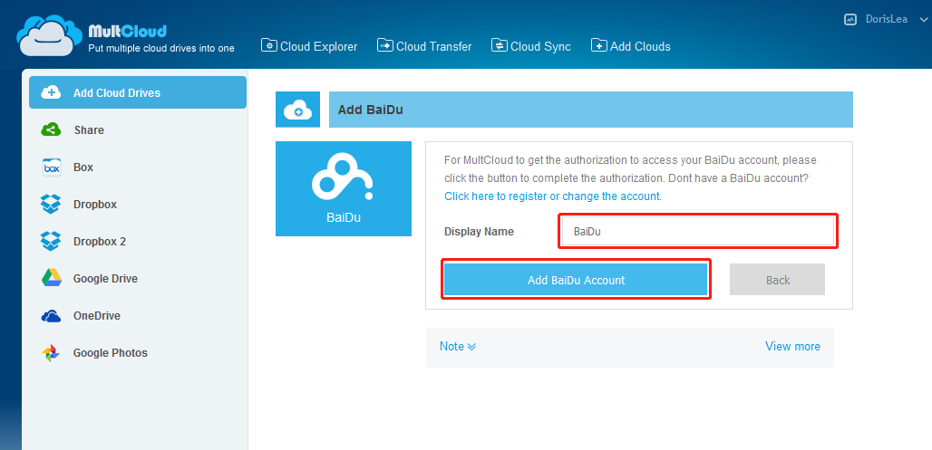 Baidu to Google Drive | MultCloud